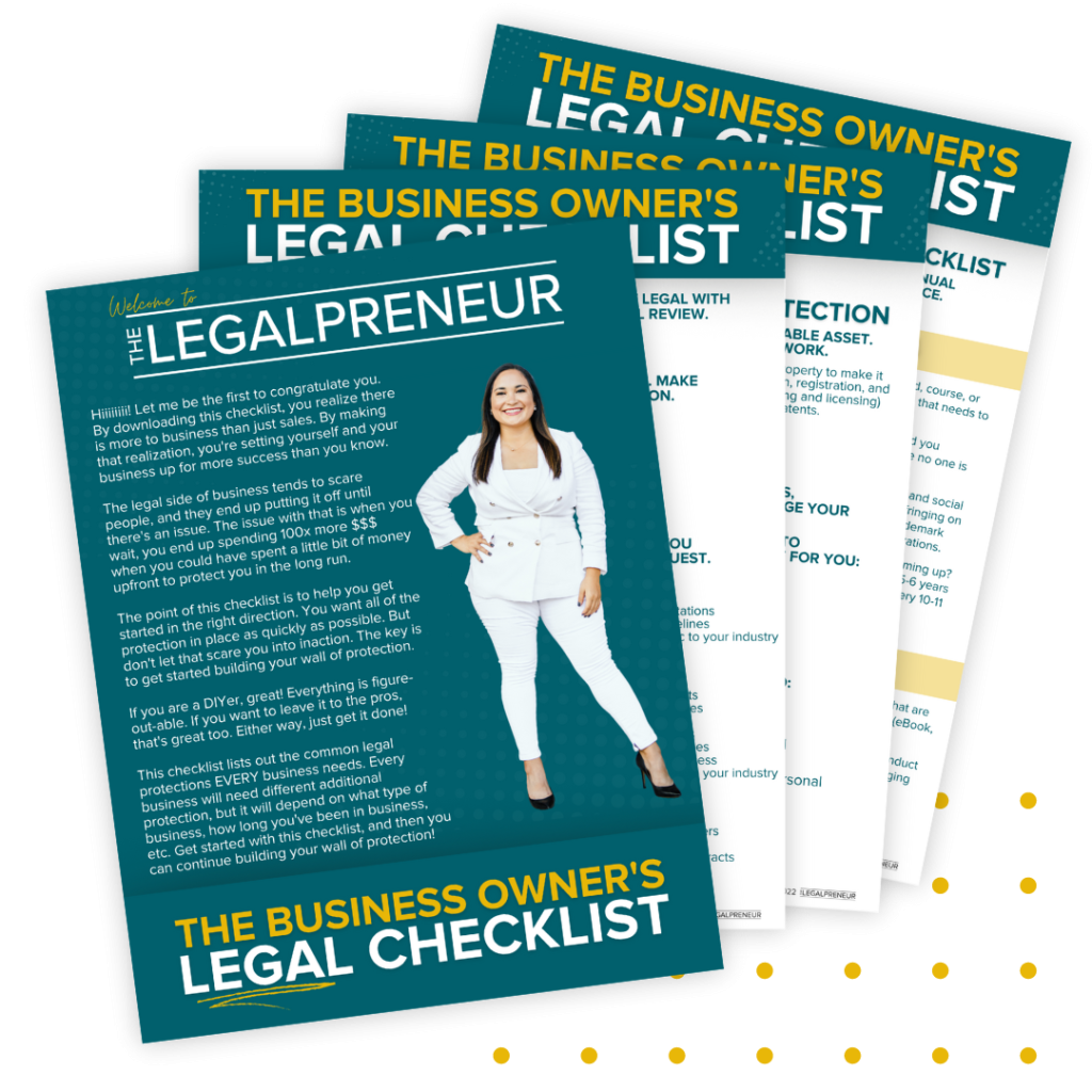 The Business Owner's Legal Checklist | Legalpreneur Inc.